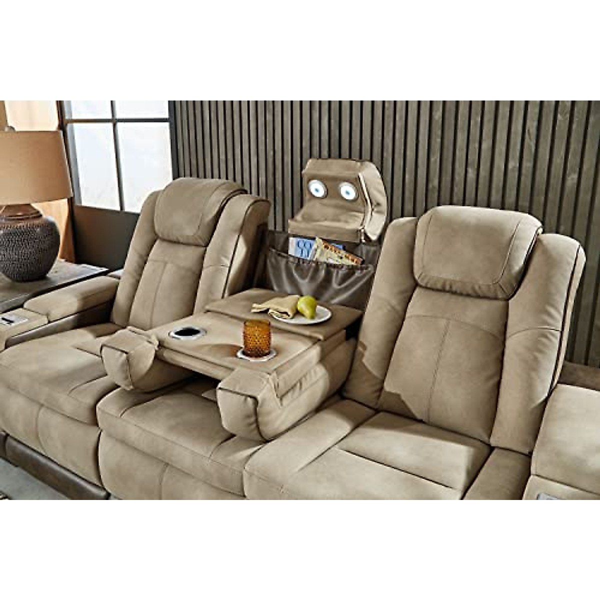 Signature Design by Ashley Next-Gen DuraPella Power Reclining Sofa with Adjustable Headrest, Sand