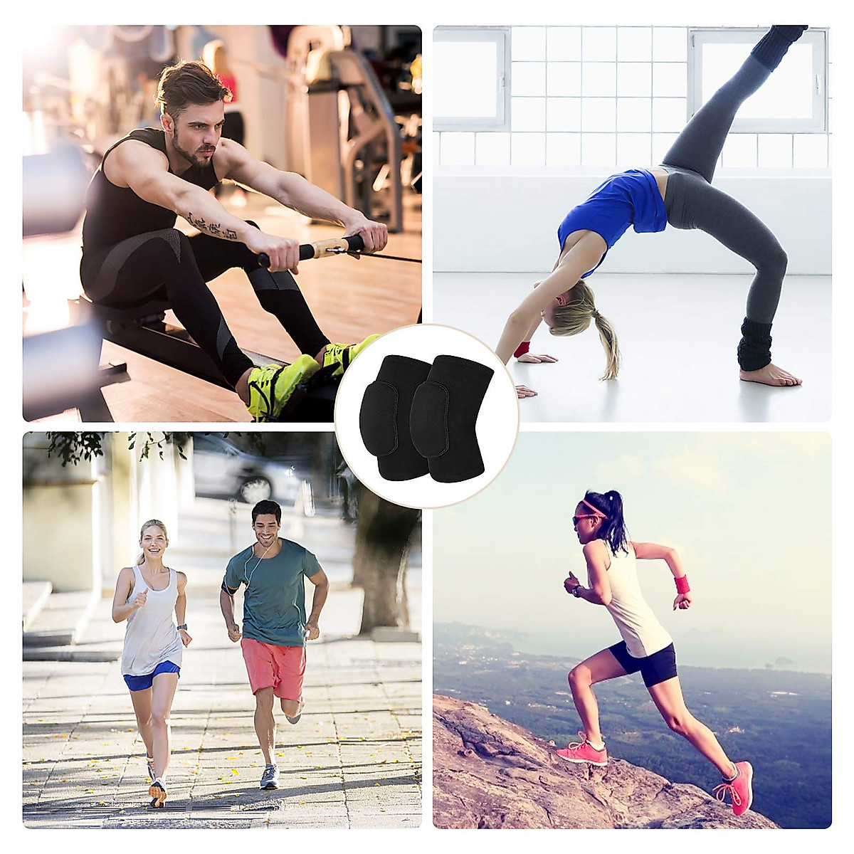 JMOKA Non-Slip Knee Brace Soft Knee Pads Breathable Knee Sleeve Knee Pads Volleyball Knee Pads Dance Knee Pads,Yoga Knee Pads Basketball Knee Pads Knee Guard Sports Knee Pads Knee Support (L)