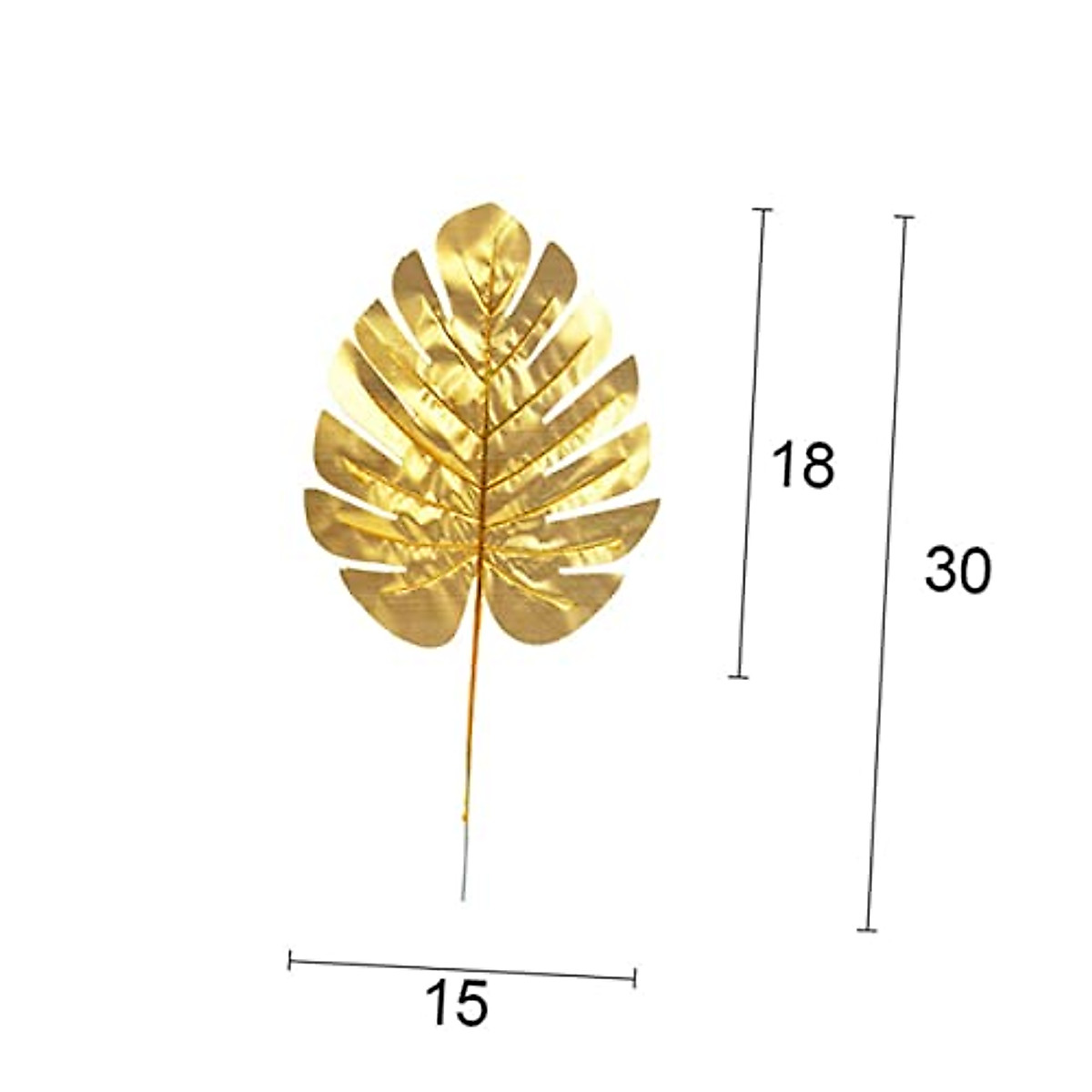 VOSAREA 36 pcs Artificial Foliage Wedding Decoration Golden Leaves Simulation Plants Faux Plants Artificial Palm Leaves Hawaiian Leaves Stems Monstera Leaves Decorations Eucalyptus vase