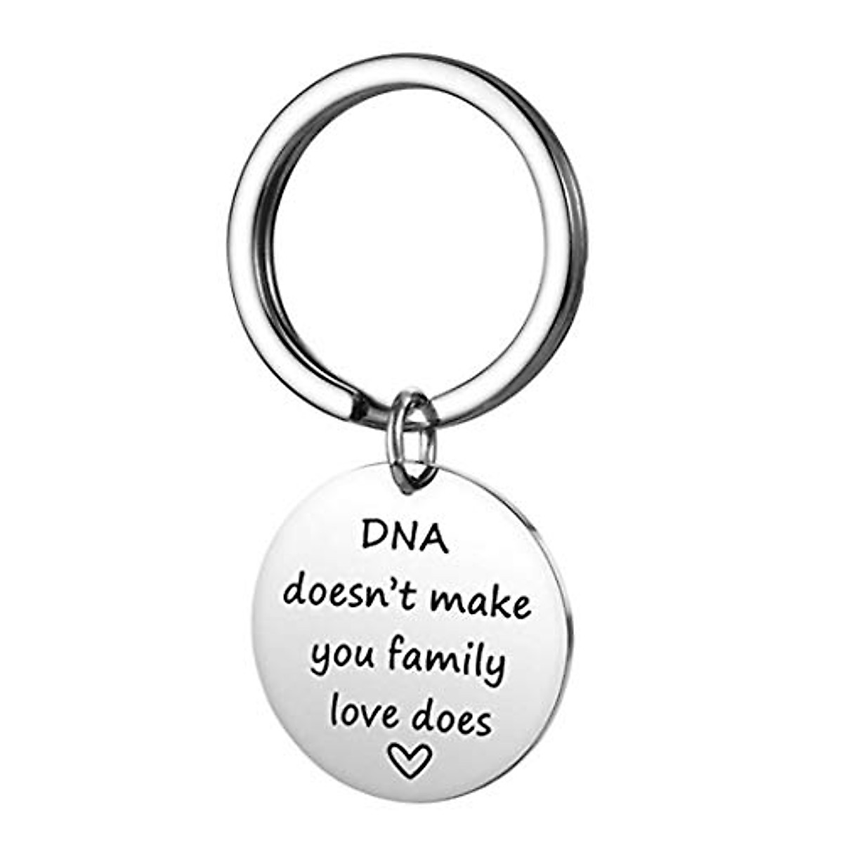 GOMYIE Dna Doesn'T Make You Family,Love Does Keychain Love Family Jewelry(Silver color)