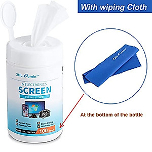 Monitor Wipes, Pre-Moistened Computer Screen Wipes for Electronics, Laptop Screen Wipes, Computer Monitor Cleaning Wipes for Glasses, Phones, Tablets, TV, LCD Screen