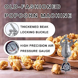 ZZYYZZ Traditional Popcorn Maker, High Pressure Making Stainless Steel Popcorn Popper Healthy Oil for Christmas Halloween Home Decor,100ml