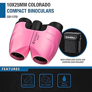 BARSKA 10x25 Pink Porro Binoculars
