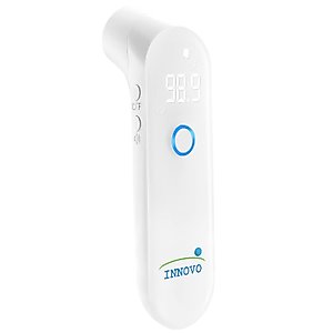 Newly Released Innovo Medical Touchless Forehead Thermometer, Non-Contact Fever Alert, Termometro Digital (Snow White), (iF100B)