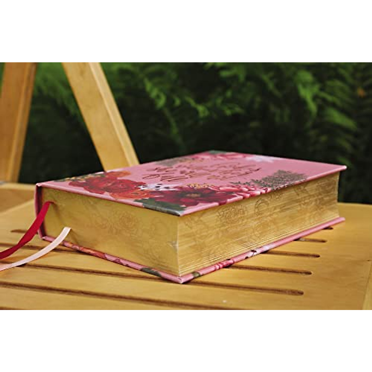NIV, Artisan Collection Bible, Cloth over Board, Pink Floral, Designed Edges under Gilding, Red Letter, Comfort Print