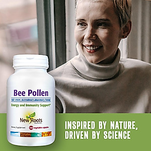NEW ROOTS HERBAL Bee Pollen 1000mg (100 Count) | All Natural Bee Pollen Capsule Supplement | Rich in Minerals, Vitamins & Essential Amino Acids for Antioxidant Support and Bee Vitality | Non-GMO