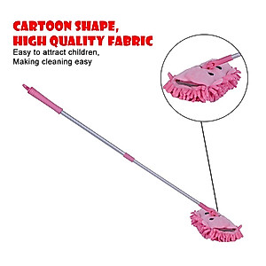 Toxz Kid's Housekeeping Cleaning Tools Set-3pcs, Small Mop Small Broom Small Dustpan,Adjustable Length,Labor-Saving,Suitable for Childs, Fabric