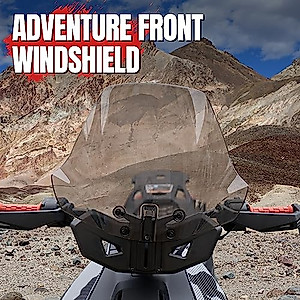 A & UTV PRO Dark Tinted Adventure Wider Windshield for Can Am Ryker All Models, Upgrade XXL Adjustable Vented Wind Windscreen Deflector Accessories, Replace OEM # 219401032