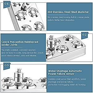 SKYTOU Mist Maker Fogger, 6 Head Ultrasonic Fog Machine 304 Stainless Steel with Transformer for Greenhouse Garden Lawn and Pond