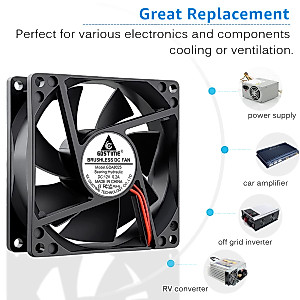 GDSTIME 2 Pack 80mm x 80mm x 25mm 12V DC Brushless Cooling Fan