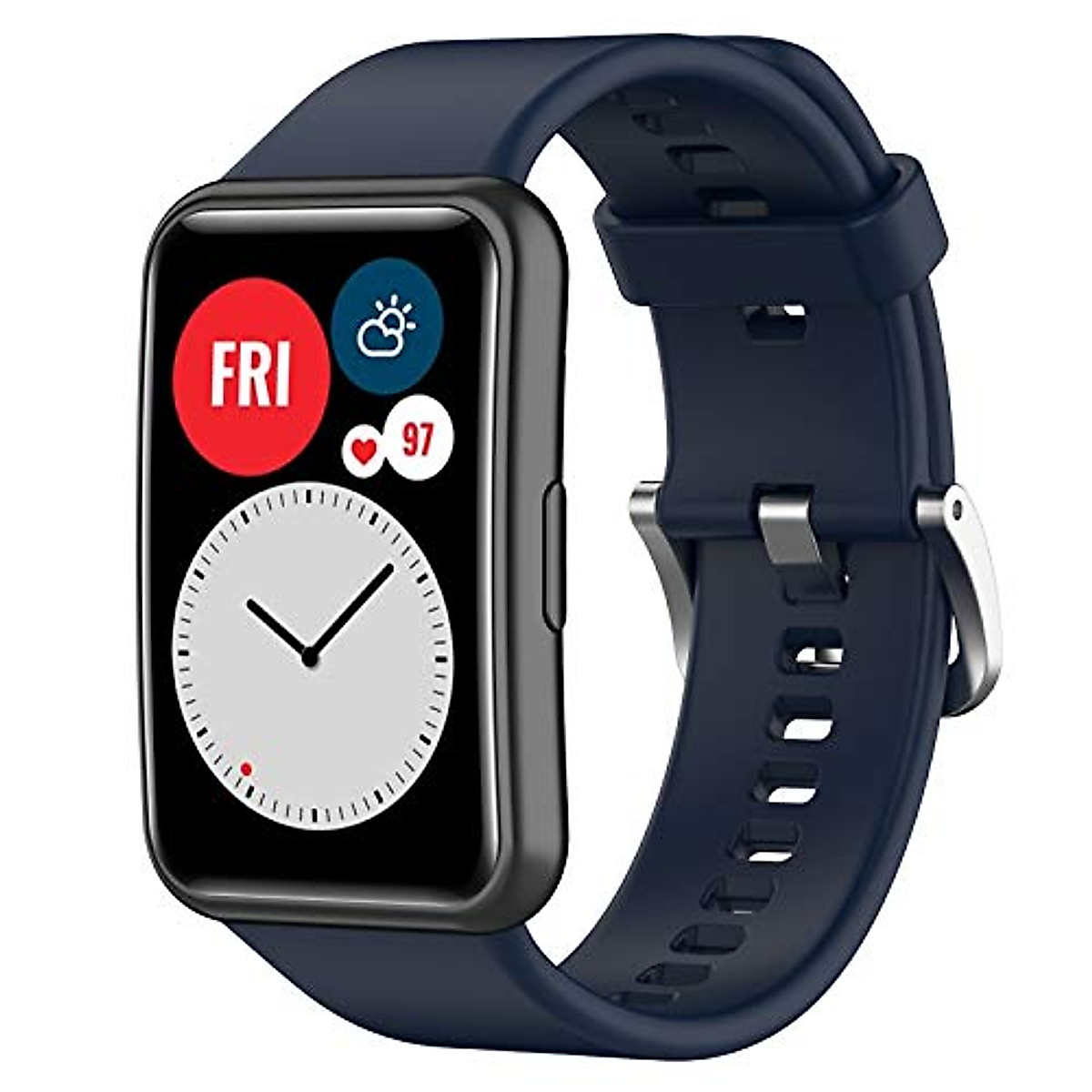 MOTONG for Huawei Watch Fit Replacement Band - Silicone Replacement Wrist Band Strap for Huawei Watch Fit with Tools (Blue)