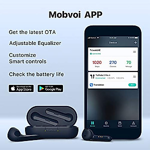 TicPods 2 Pro Plus True Wireless Earbuds Independent Connection Bluetooth 5.0 with Dual-Mic Semi-in-Ear Design Voice Assistant Head Gesture Touch Controls IPX4 Water Resistant 20H Battery, Ice