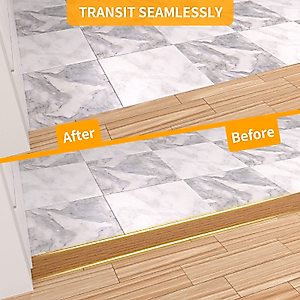 Pluden Flexible PVC Floor Transition Strip, 2 Inch x 6.6FT Peel and Stick Floor Cover Strip, Flooring Transitions Laminate Floor Strip, Carpet to Tile Transition Strip, Vinyl Floor Flat Divider Strip