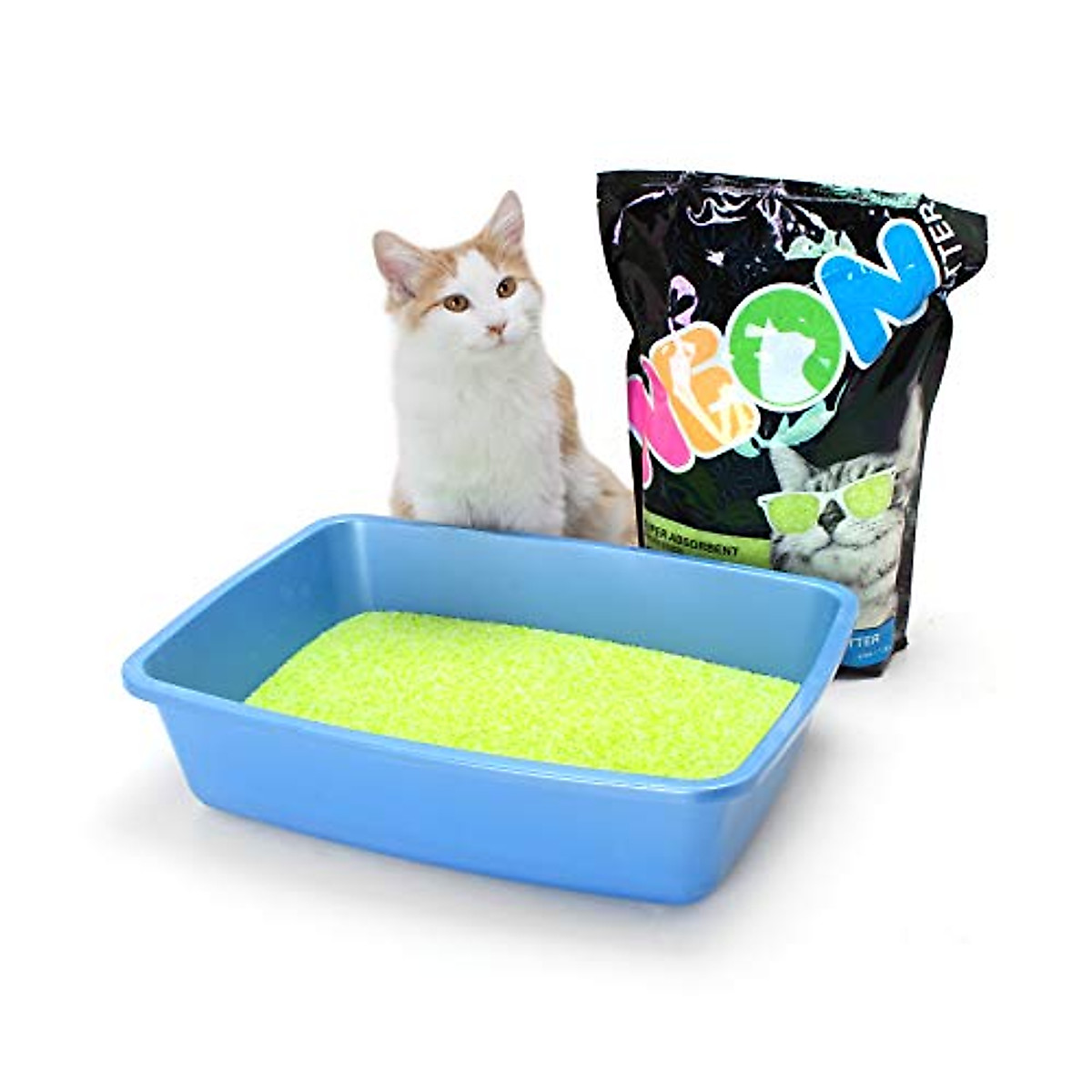 NEON Clumping Silica Gel Crystal Cat Litter, Green