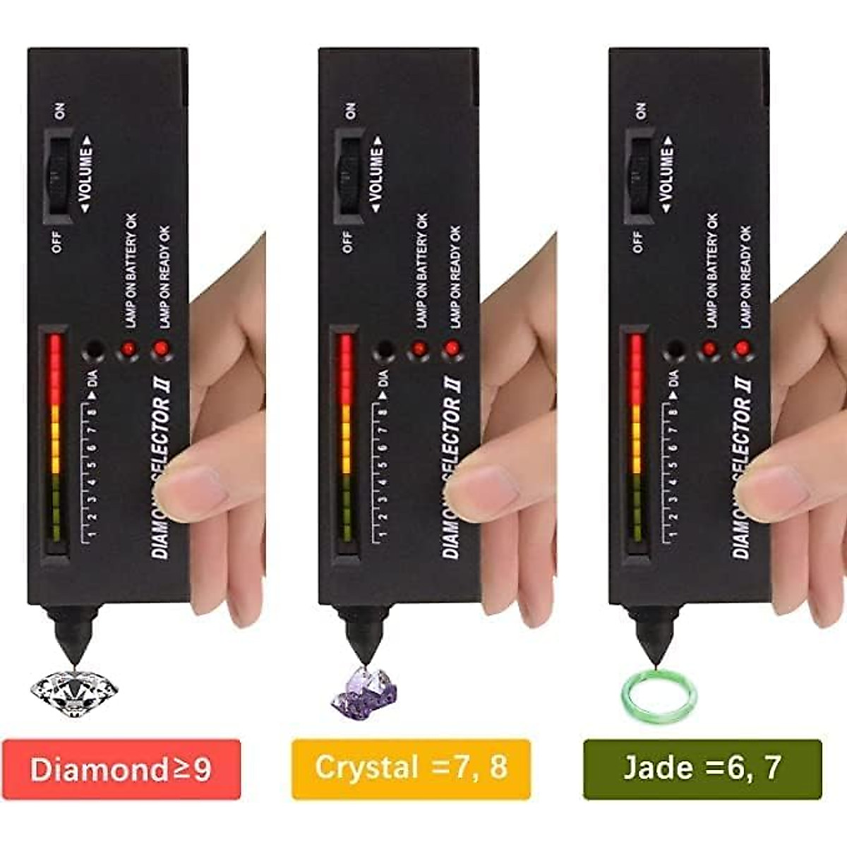 Diamond Tester Pen, Jewelry Diamond Tester with 60X Mini LED Magnifying&40X Full Metal Illuminated Jewelry Loop Magnifier, Thermal Conductivity Meter, Diamond Selector for Novice and Expert