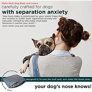 Molly Mutt Water-Resistant Dog Bed Liner, Polyester Bed Liner for Dogs, Easy to Clean, Gray, Huge, 36”x 45”x 4.75”