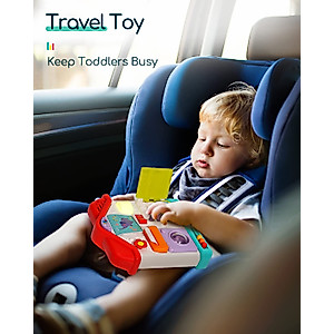 KidsMind Busy Board for Toddlers 1 2 3 4 Year Old Baby Musical Toys Montessori Sensory Toys for Autistic Children Preschool Learning Airplane Travel Activities