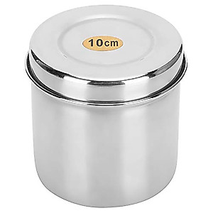 LIZEALUCKY Stainless Steel Cotton Ball Cup Cotton Swab Jar Container Dispenser Medicine Bottle with Metal Lid for Cotton Ball Swabs, Cotton Round Pads, Floss Storage