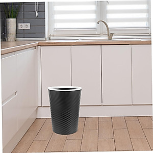 ANDRESLAD Household Open Belt Waste Basket for Kitchen Large Capacity Trash Bin Office Trash Can Kitchen Compost Bin Bedroom Trashcan Garbage Bin Bedroom Garbage Can Waste Bins Black Plastic