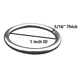 4 Pieces Stainless Steel 316 Round Ring Welded 5/32" x 1" (4mm x 25mm) Marine Grade O - Ring anillo Redondo