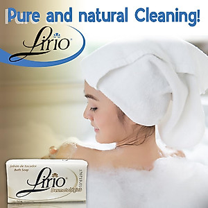 Lirio Dermatologico Bar Soap. Glycerin Enriched Antibacterial Soap. For Daily Use. Suitable for all Skin Types. 5.3 Oz. Pack of 6
