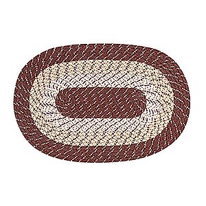 Better Trends Country Braid Collection is Durable and Stain Resistant Reversible Indoor Area Utility Rug 100% Polypropylene in Vibrant Colors, 20" x 30" Oval, Brown Stripe