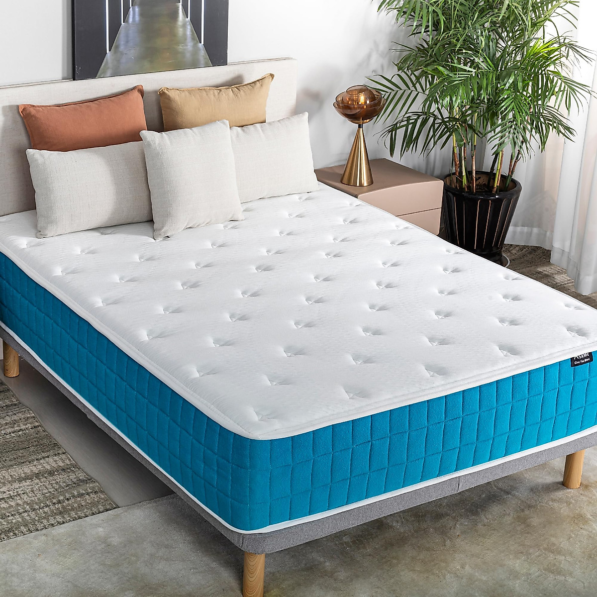Askme King Mattress 10 Inch Innerspring Mattress Bed in a Box,Medium Firm Cooling Gel Memory Foam Mattress Individually Wrapped Pocket Coils with One Free Memory Foam Bed Pillow CertiPUR-US