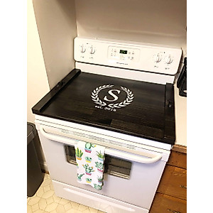 Rustic Stove Top Cover, Wooden Tray For Stove, Monogram Stove Cover, Stove Tray, Decorative Tray
