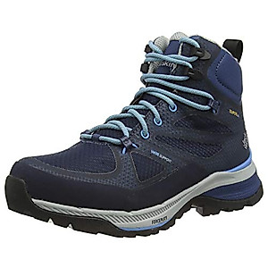 Jack Wolfskin Women's Force Striker Texapore Mid Hiking Shoe Boot, Dark Blue/Light Blue, 7.5