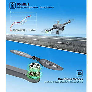 SYMA X500Pro GPS Drones with 4K UHD Camera for Adults, RC Quadcopter with 50 Minutes Flight Time, Brushless Motor, 5G FPV Transmission, Follow Me, Auto Return Home, Included Carrying Bag