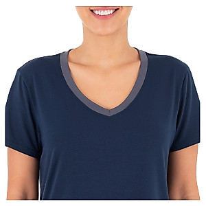 Fruit of the Loom womens Short Sleeve Tee and Pant 2 Piece Sleep Pajama Set, Midnight Blue, Large US