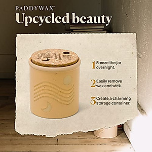 Paddywax Candles Dune Scented Soy Wax Candle, 8-Ounce Ceramic Jar with Burnished Cork Lid, Orange Zest & Bergamot