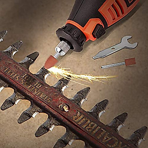 GOXAWEE Chainsaw Sharpener Kit 180W Power Chain Saw Sharpen Tool Set, Electric Blade Sharpening File Comes with 6pcs Diamond Sharpening Wheels, Angle Attachment (5 Speed Setting, 8000~35000 RPM)