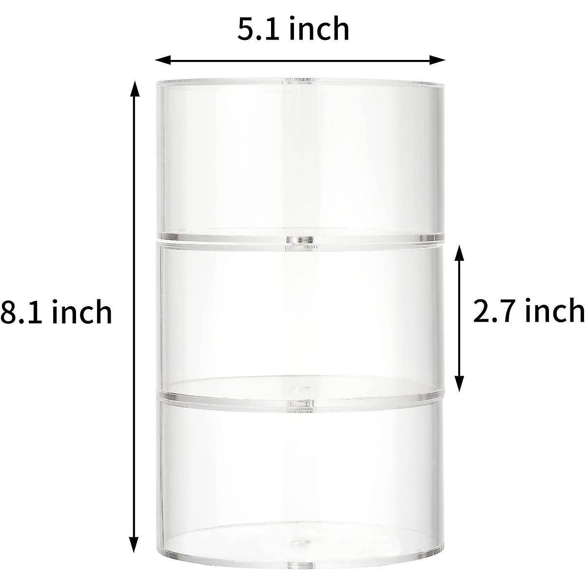 MESAILUP Belt Rack Organizer 3 Layers Acrylic Display Case with Magnet, Acrylic Stackable Drawers Storage Holder for Accessories Like Watches, Jewelry, Makeup, Bracelets, Rings, Craft Toy & Tie