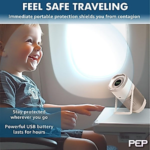PEP UV Personal Air Purifier – Portable UVC Purifier for Personal Breath Disinfection – Mask-Free Protection for Work, Travel, or Socializing – Game-Changing Technology for Immediate, Safe Breathing