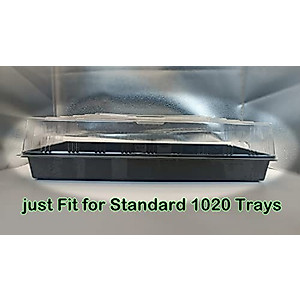 RooTrimmer 10Pcs Seedling Trays Seed Starter 1020 Tray, Plant Grow Kit Greenhouse with Humidity Domes and 200 Cell Seedling Trays