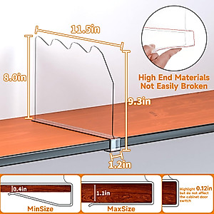 Yieach 6 PCS Acrylic Shelf Dividers for Closet Organization,Clear Closet Shelf Organizer for Wood Closet Separator,Perfect for Sweater, Shirts, Purse, Bookshelf, Handbags in Bedroom Cabinets Shelves