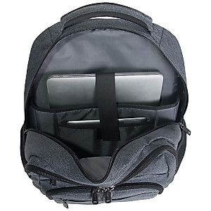 Kenneth Cole REACTION Travelier Multi-Pocket Laptop & Tablet Business, School, & Travel Backpack Bag, Charcoal, One Size