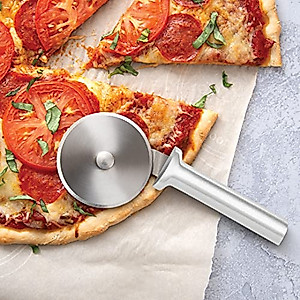Rada Cutlery Pizza Cutter 3 Inch Stainless Steel Wheel With Aluminum Made in the USA, Silver Handle