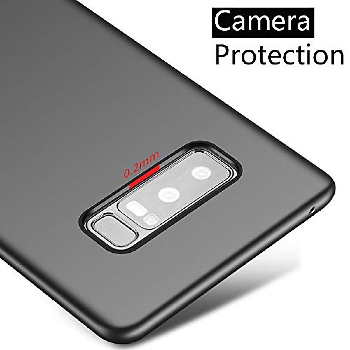 KEEPCA Galaxy Note 8 Slim Case,Thin TPU Silicone Flexible Rubber Soft Skin Gel Lightweight Anti-Scratches Shockproof Protective Cases Cover for Samsung Galaxy Note 8,Matte Black