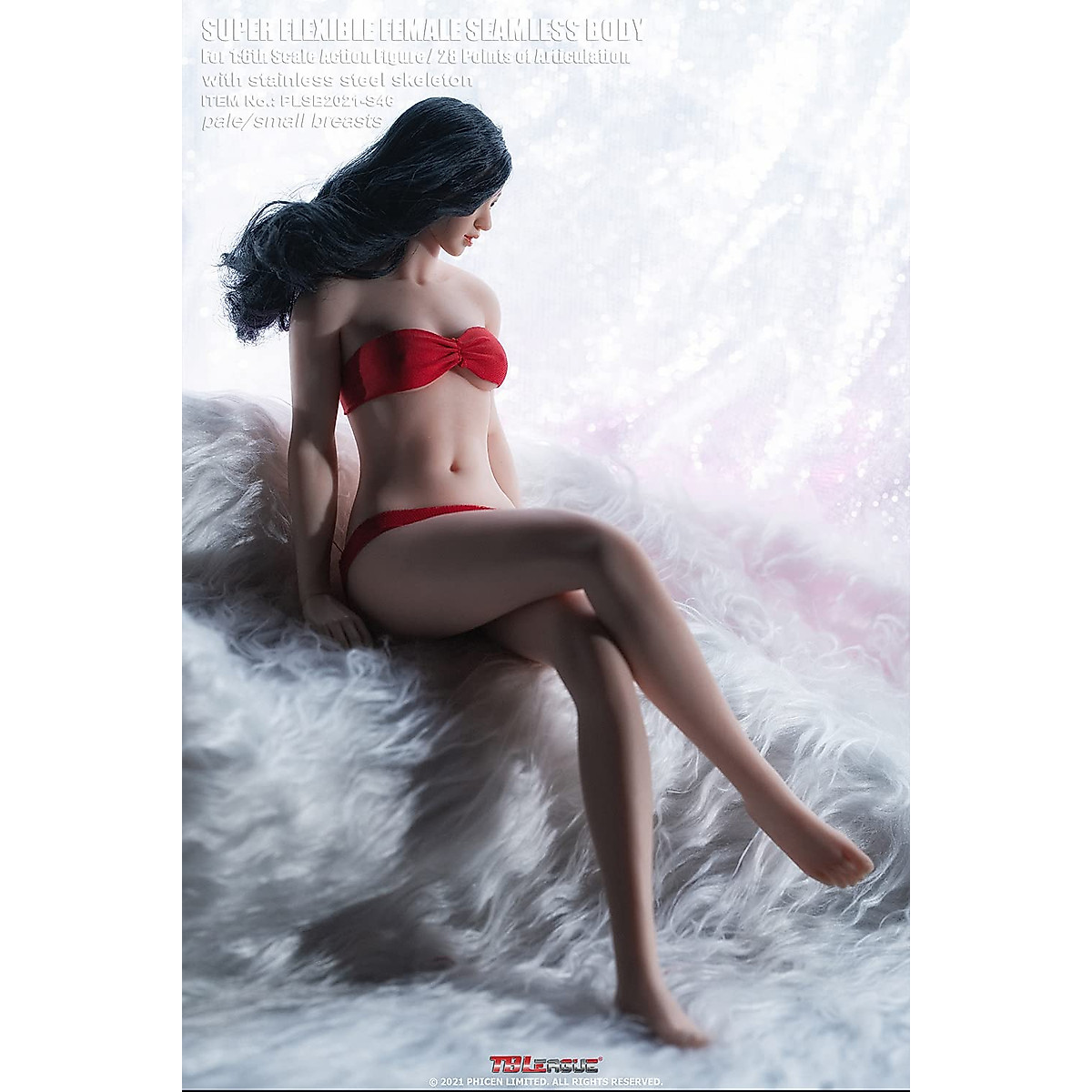 YSBRING 1/6 Scale Female Super Flexible Seamless Figure Body Steel Bone Well-Proportioned Small Breasts 12 Inch Collectible Action Figures with Pale Skin(PLSB2021-S46)