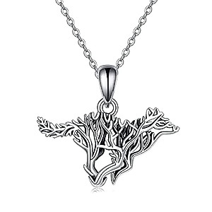 ONEFINITY Wolf Necklace S925 Sterling Silver Viking Wolf Pendant Animal Jewelry for Men Women