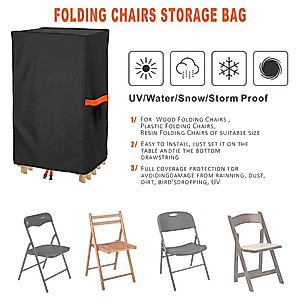 Aaaspark Waterproof Polyester Storage Bag for Plastic, Resin, and Wood Folding Chairs Oxford Cloth Chair Cover Chairs Storage Bag - 1 Pack