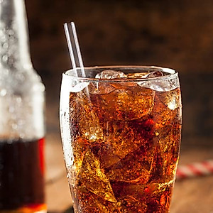 AKONEGE 6 Pack Glass Straw Reusable Clear Drinking Straws, 8.5'' x 10mm, 3 Straight and 3 Bent Glass Straws with 2 Cleaning Brush for Cold/Hot Drinks, Cocktail, Smoothies, Coffee, Juice