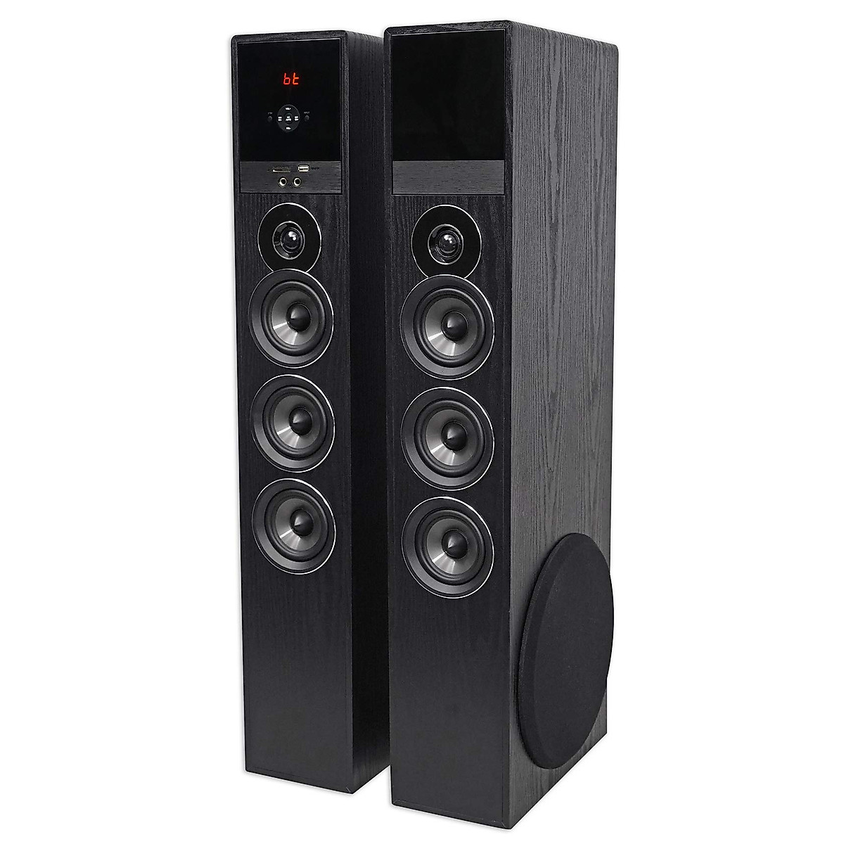 Rockville TM150B Black Home Theater System Tower Speakers 10" Sub/Bluetooth/USB