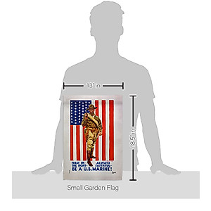 First in The Fight Garden Flag - Set Wall Hanger Armed Forces Marine Corps USMC Semper Fi United State American Military Veteran Retire - House Banner Small Yard Gift Double-Sided Made USA 13 X 18.5