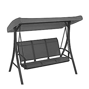 Replacement Canopy for 2-Seater Garden Swing, Swing Canopy Replacement Cover Waterproof Hammock Top Canopies Outdoor Patio Garden Swing Chair Tent Porch Gazebo Roof Replacement Canopy, Silver