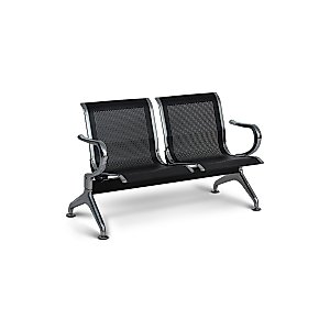 FIZZEEY Waiting Room Chairs, 2 Seat Office Guest Reception Chairs, Waiting Room Bench Furniture for Hospital Bank Airport, Black