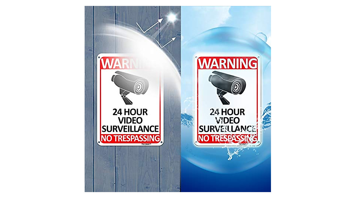 TICONN 24-Hour Video Surveillance Sign - High Visibility