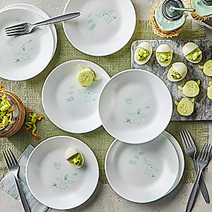 Corelle Vitrelle 8-Piece Appetizer Plates Set, Triple Layer Glass and Chip Resistant, 6-3/4-Inch Lightweight Round Plates, Disney Star Wars-The Child